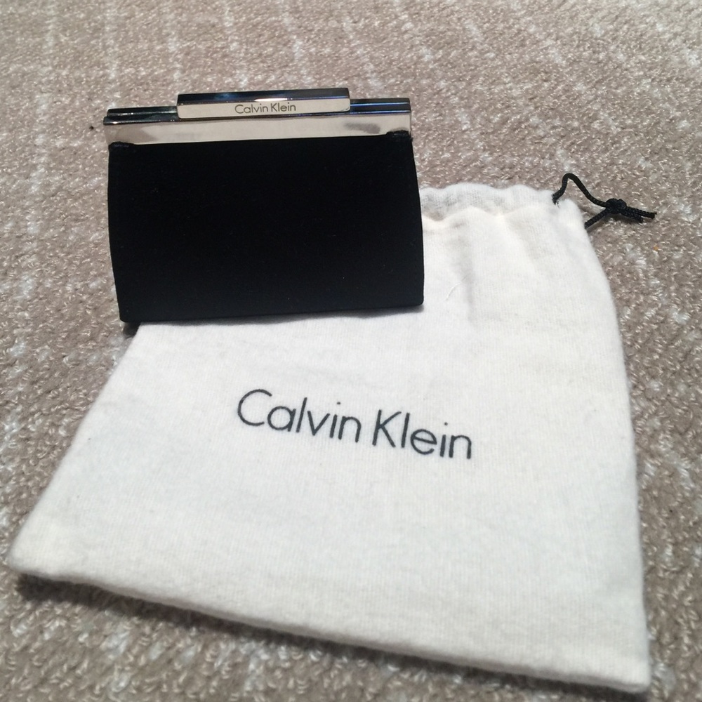 Calvin Klein Satin Evening Clutch - Gem